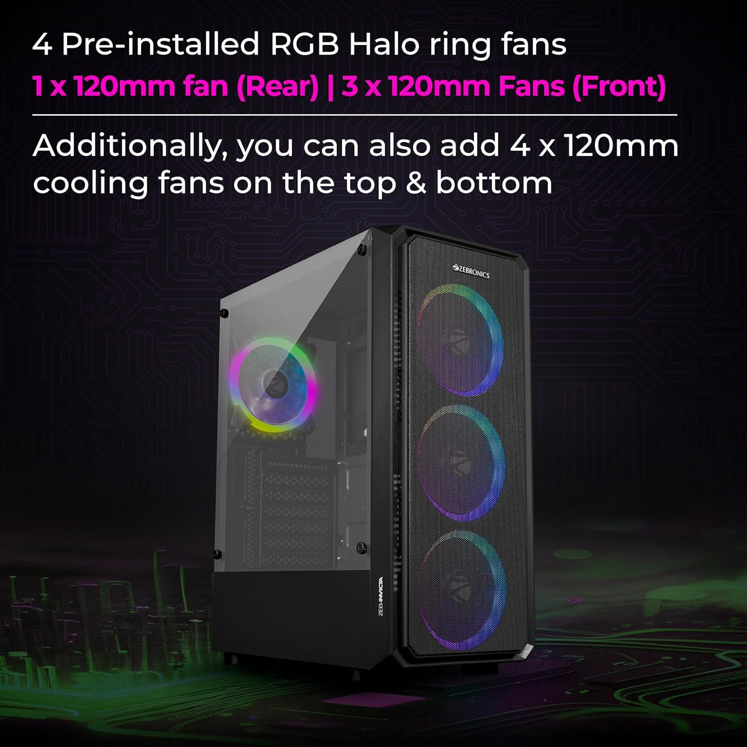 Zeb-Invicta Mid-Tower Premium Gaming Cabinet - Smartech Computers