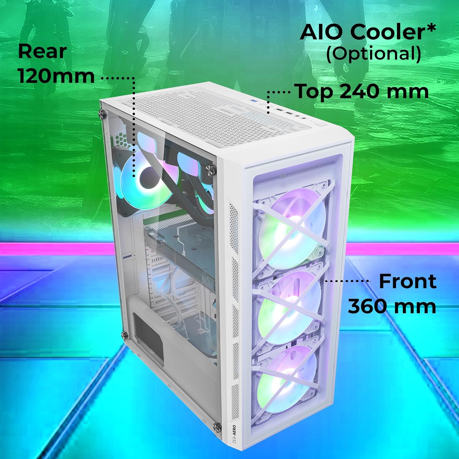 Zeb-Aero Premium Gaming Chassis White - Smartech Computers